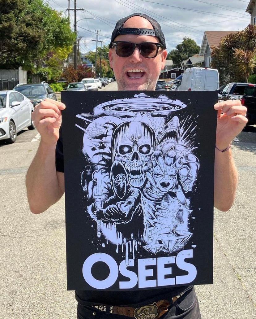 SKINNER- Osees screen print tour posters (Black and White) – Bay Merch
